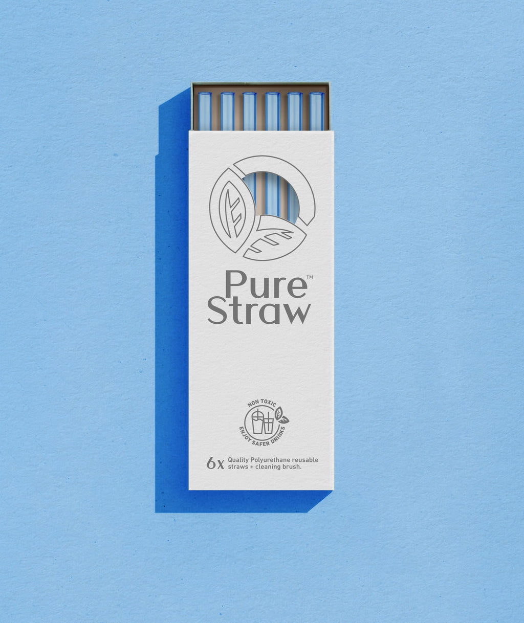 Reusable Straws with Cleaning Brush - Blue Breeze
